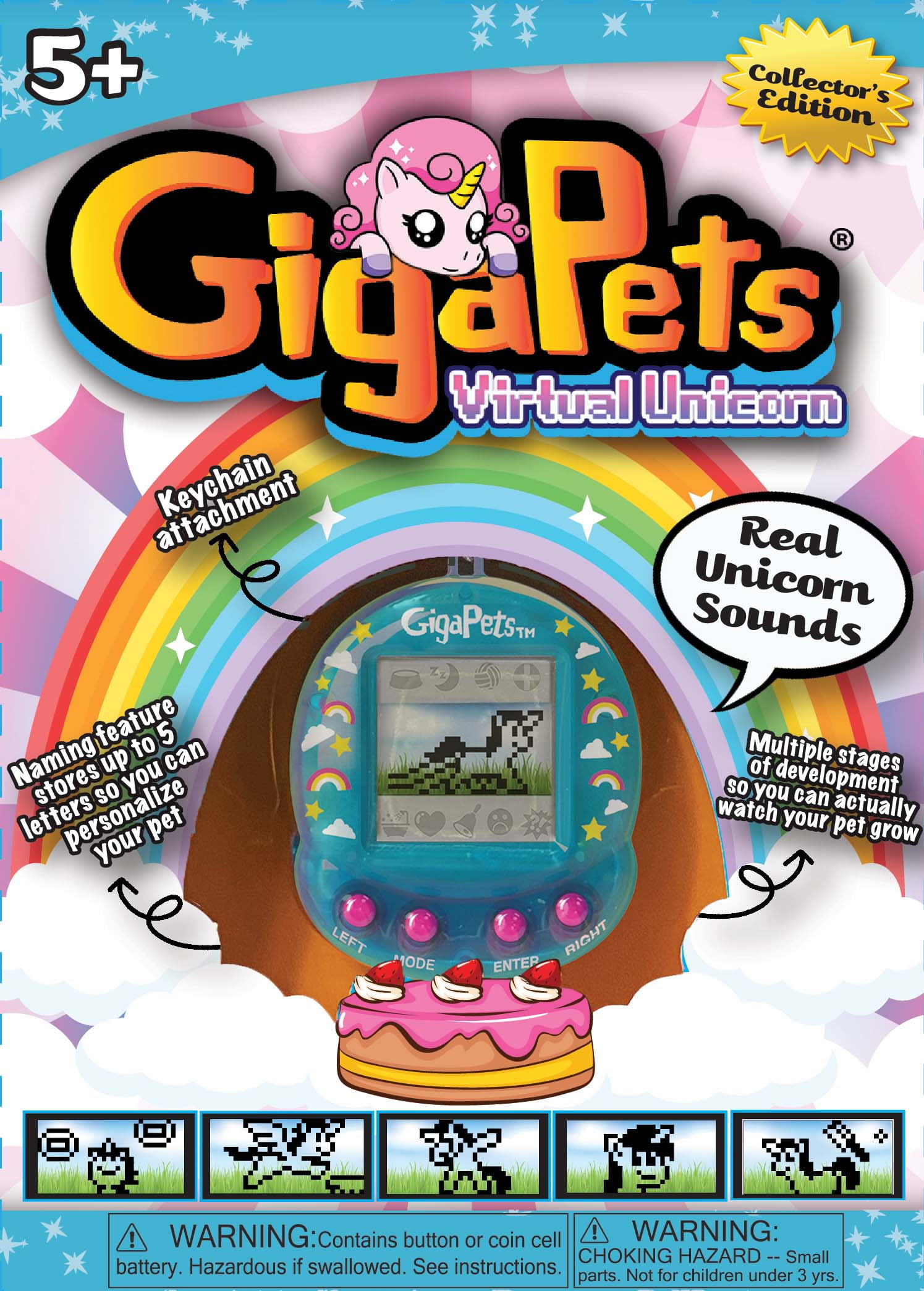 Top Secret Toys Giga Pets AR Unicorn Virtual Pet, Blue, Collector's ...