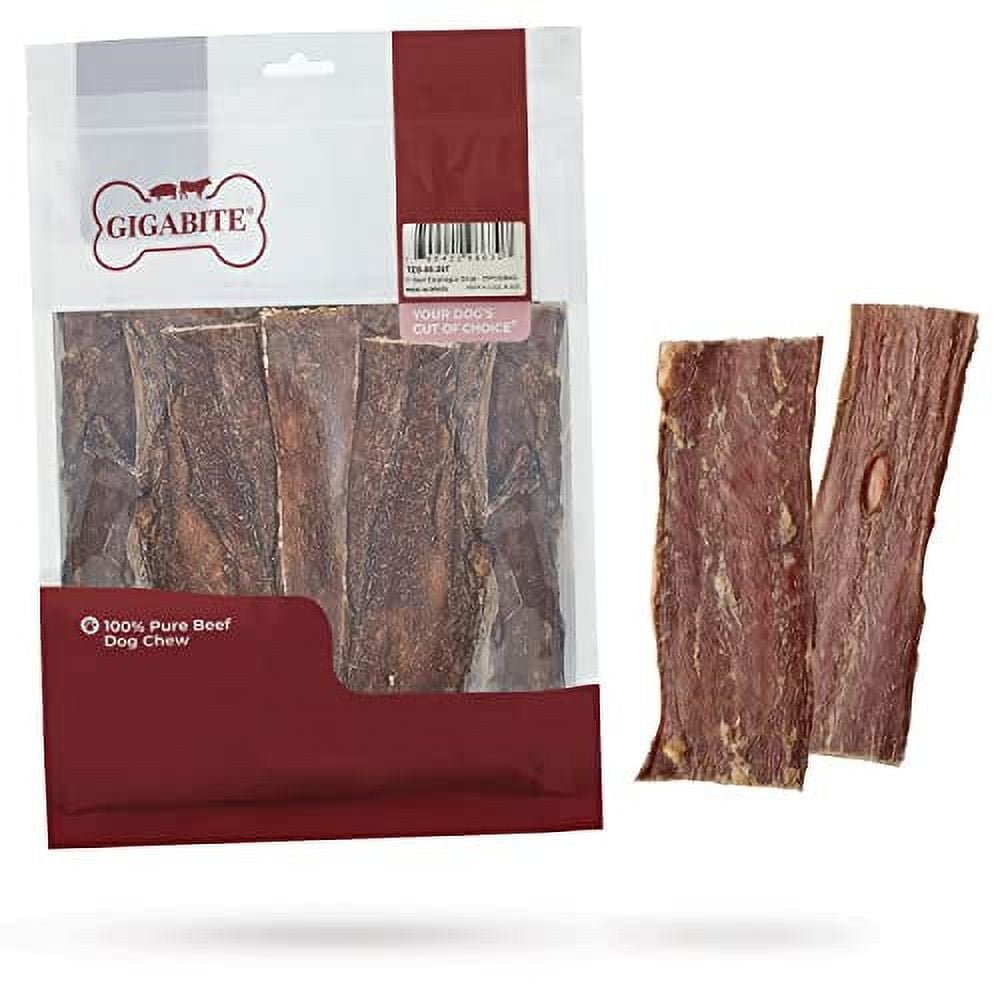 GigaBite 6 Inch Beef Gullet Jerky Strips (22 Pack) - All Natural, Free ...