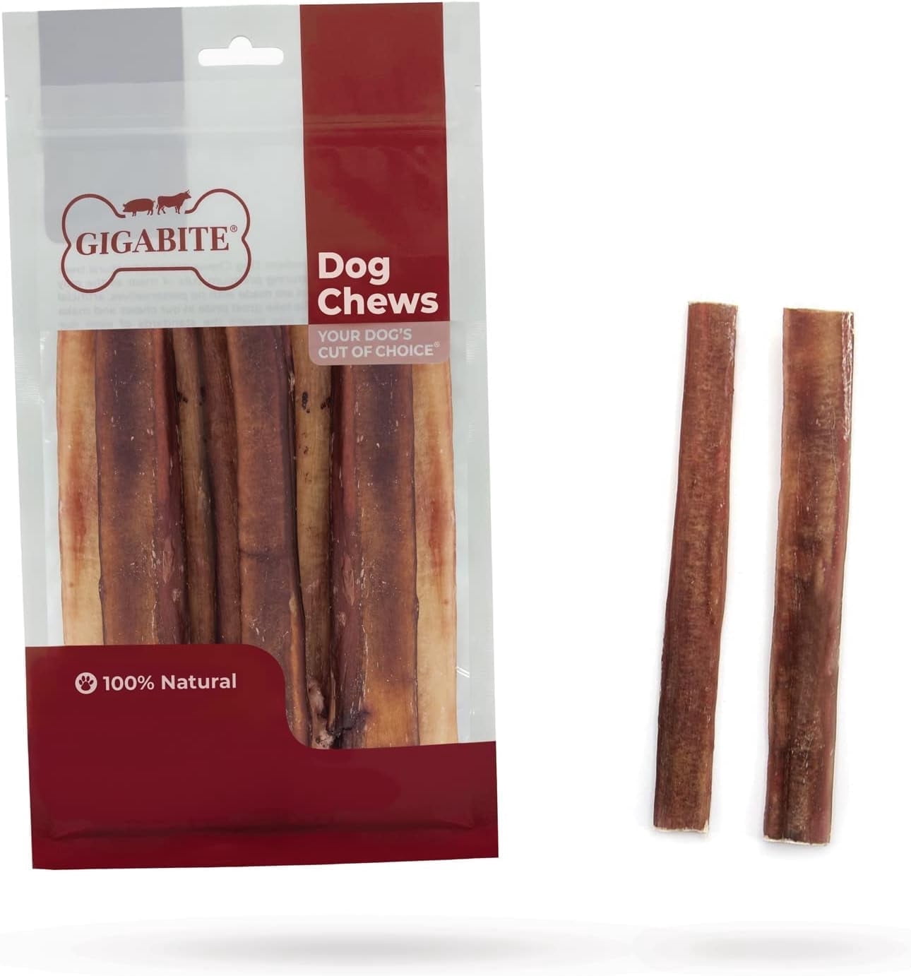 GigaBite Odor-Free Bully Sticks Thin 8pcs â€“ USDA & FDA Certified All ...
