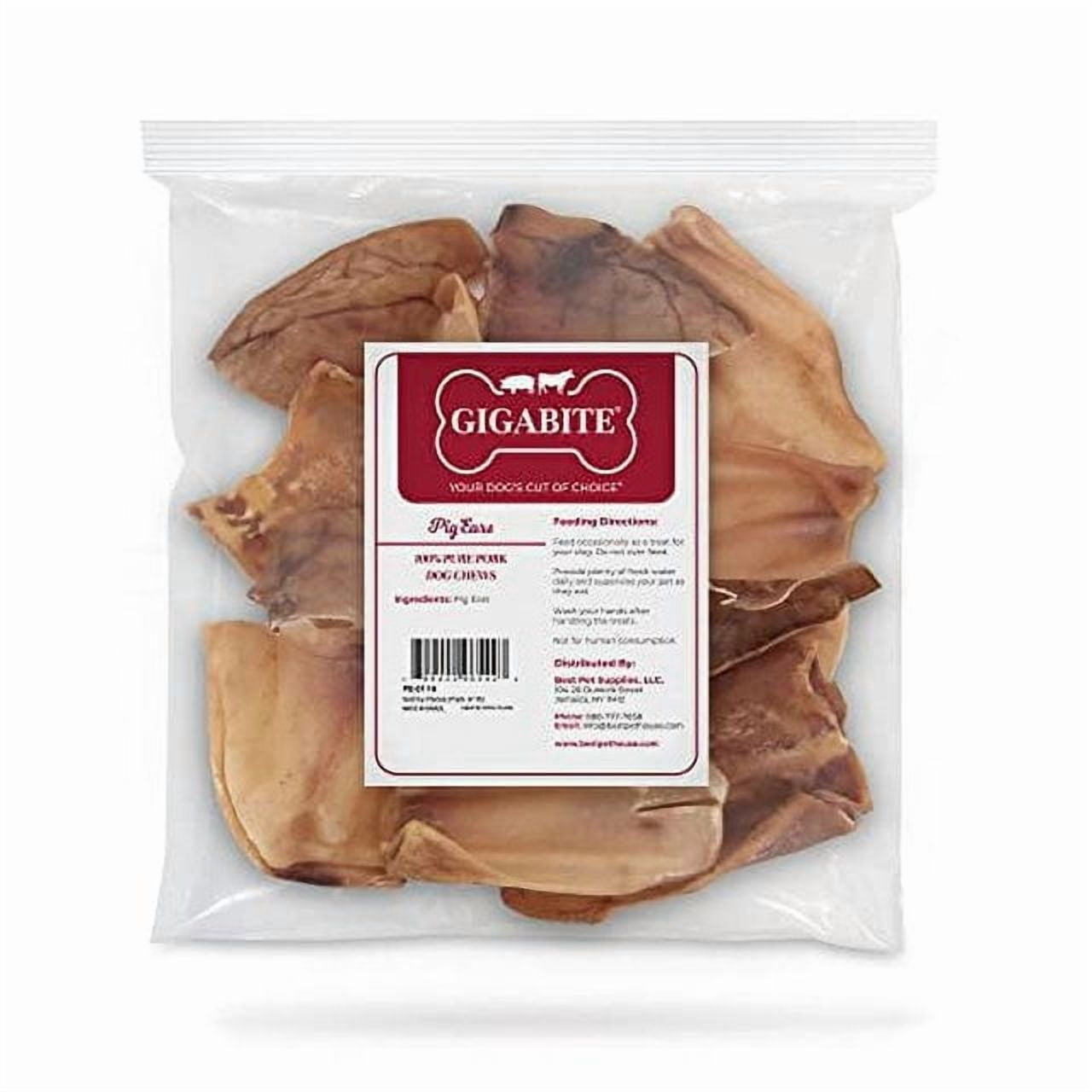 GigaBite Roasted Pig Ears for Dogs, Natural and Healthy Chews, Treats ...