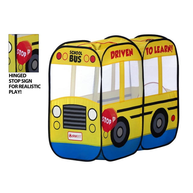Free Shipping! GigaTent School Bus Pop Up Play Tent Mesh Windows ...
