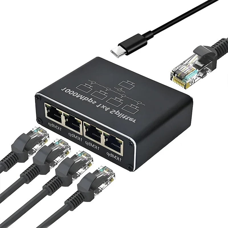 Gigabit Ethernet Switch Rj45 Splitter LAN Gigabit Extension Adapter ...