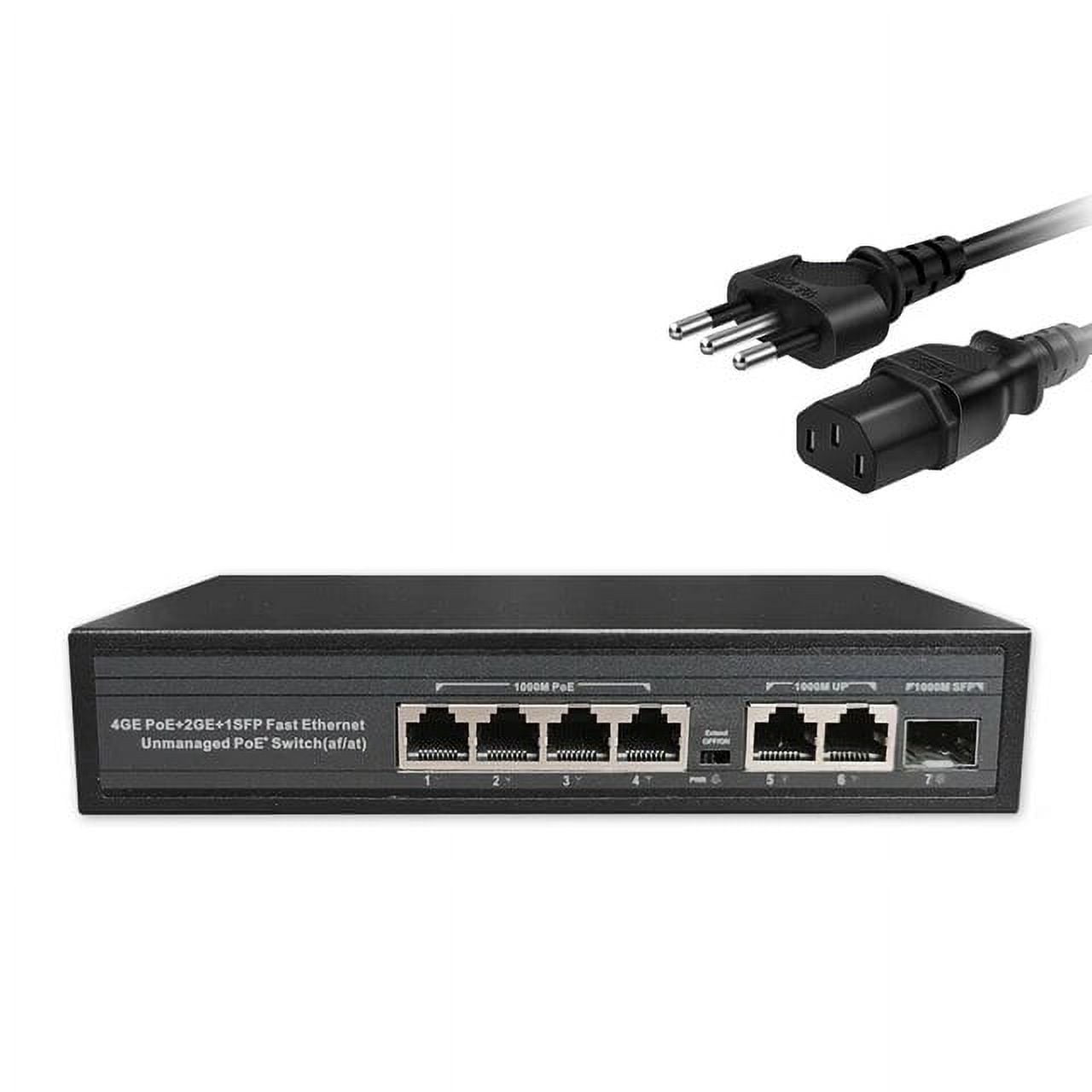 Gigabit POE Ethernet Network Switch Hub Unmanaged 65W 4 POE +2 RJ45 +1 ...