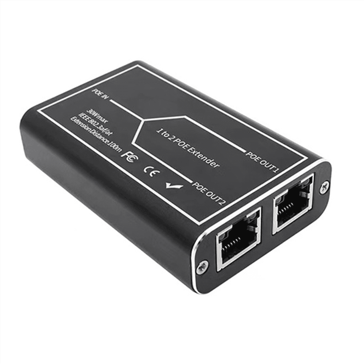 Gigabit POE Extender 2 Port 1000M Network Switch Repeater 30W IEEE802 ...