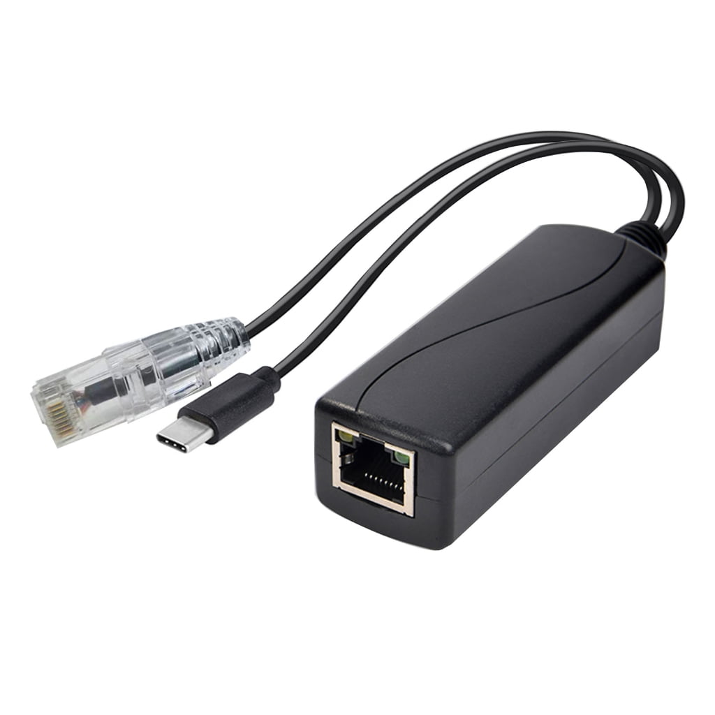 Gigabit PoE Splitter 1000m 48V to 5V 2.4 A PoE Separator TYPE-C/DC5521 ...