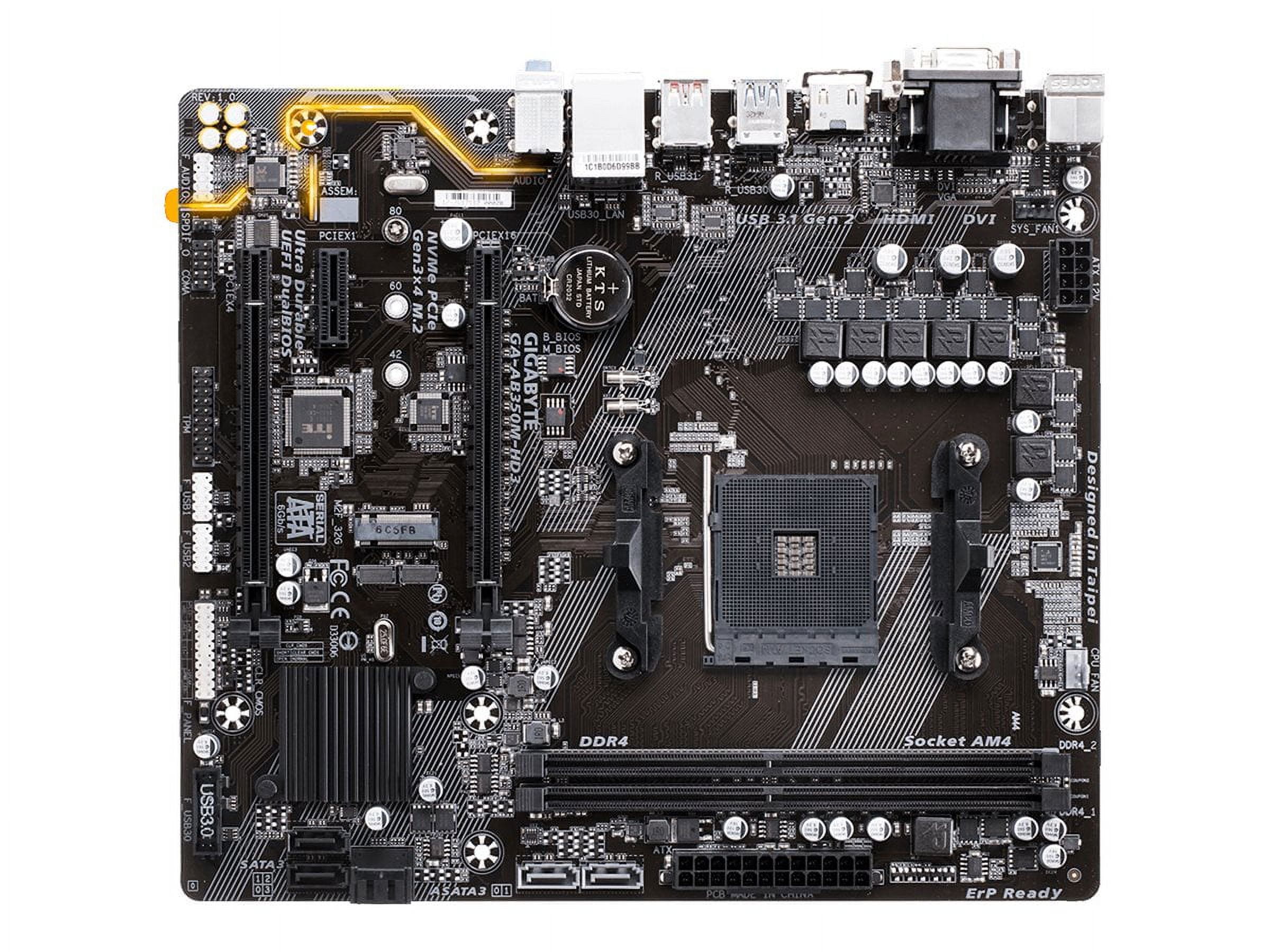 Gigabyte GA-AB350M-HD3 - 1.0 - motherboard - micro ATX - Socket AM4 ...