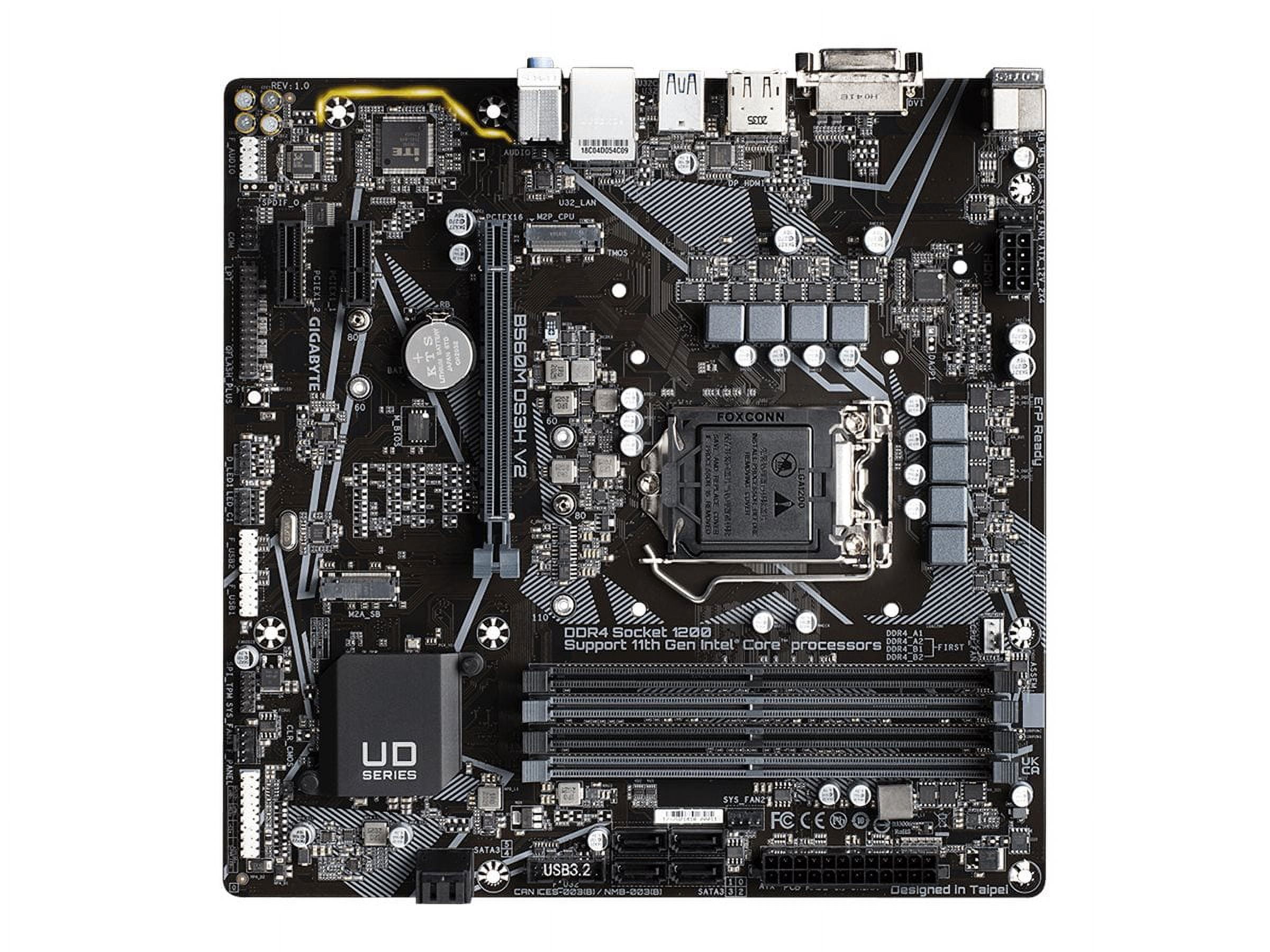 Gigbyte B560M DS3H V2 LGA 1200 Intel B560 SATA 6Gbs Micro ATX Intel ...