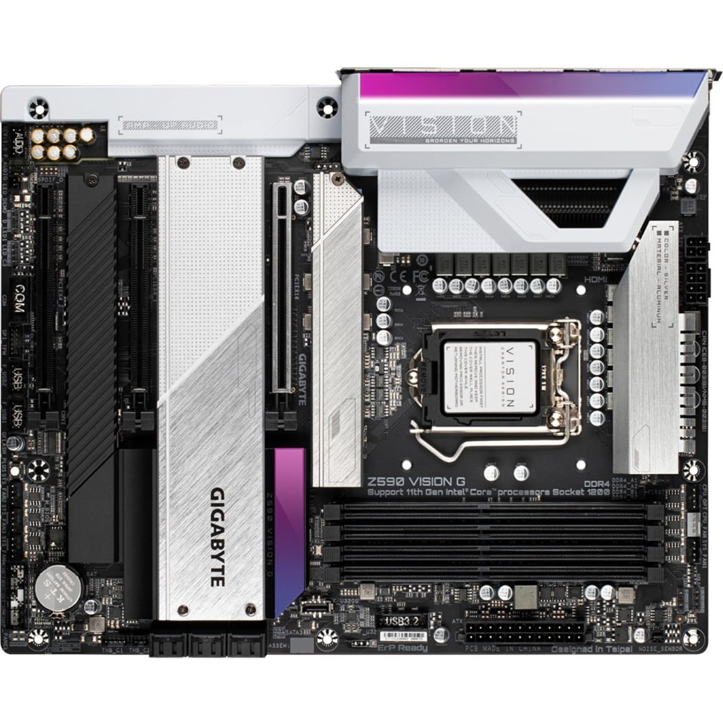 Gigabyte Z590 VISION G Desktop Motherboard, Intel Chipset, Socket LGA ...