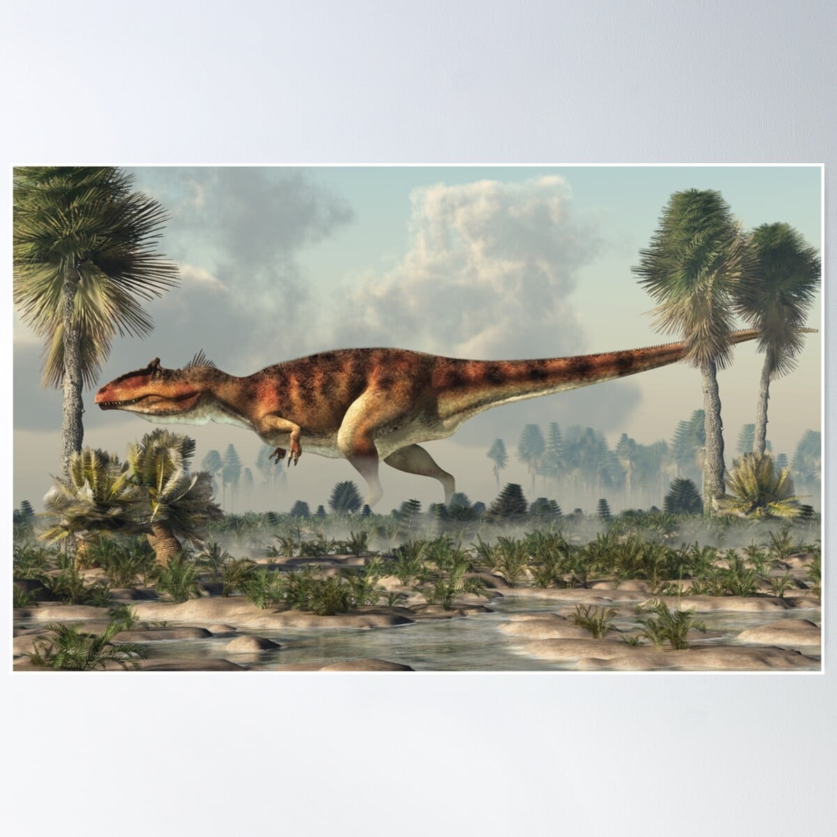 Giganotosaurus In A Bog Poster Wall Art, Modern Wall Decor For Living ...