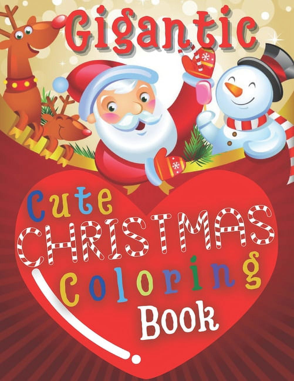 Gigantic Cute Christmas Coloring Book: Perfect Gift For Kids of All ...
