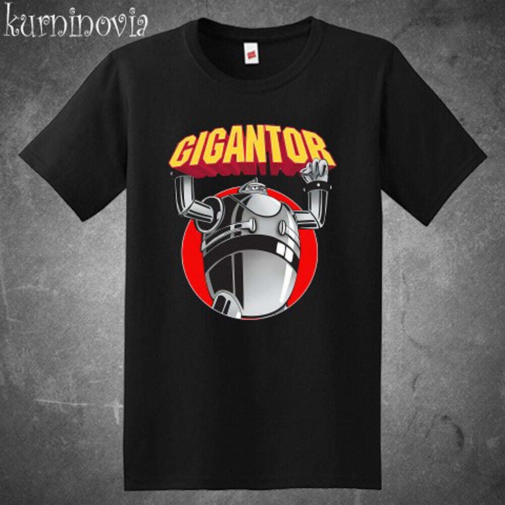 Gigantor Retro Robot Anime Cartoon Men's Black T-Shirt Size S to 5XL ...