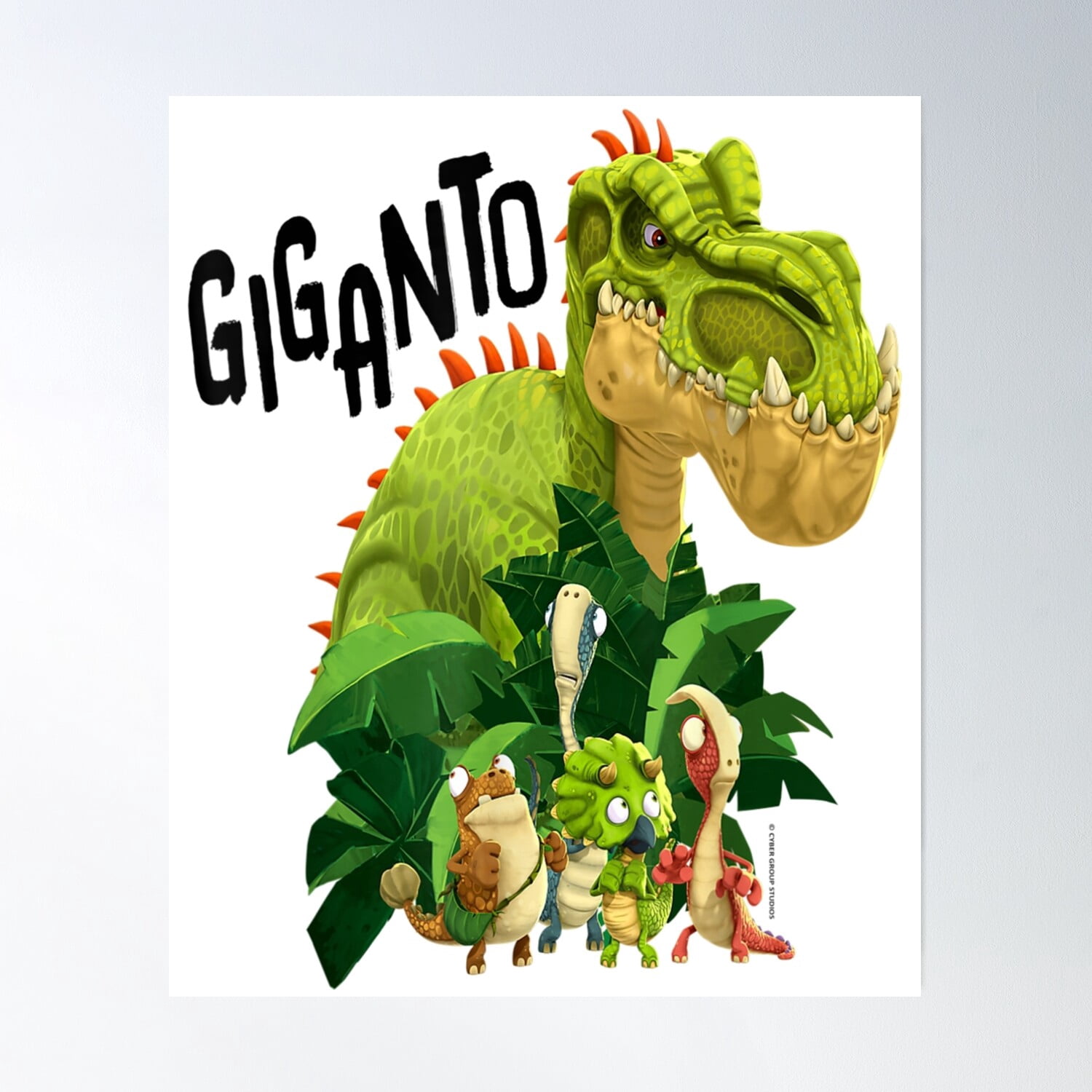 Gigantosaurus Giganto & 4 Kid Dinos "Giganto" Poster Wall Art, Modern ...