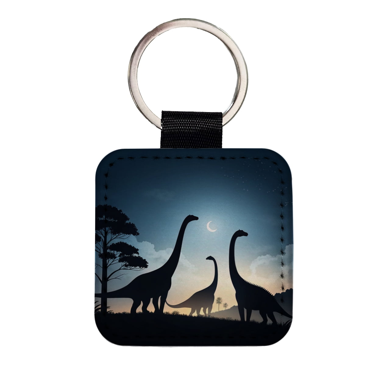Gigantosaurus Silhouettes Moon Trees Dinosaurs Faux Leather Square ...