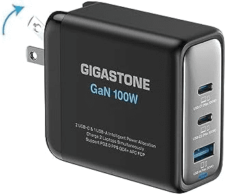 Gigastone 100W USB C Charger GaN Power Pro PPS 3 Port Intelligent Power ...