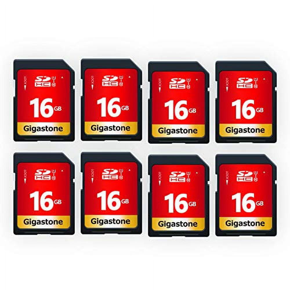 Gigastone 16GB SDHC Card Class 10 UHS-I U1 Up to 80MB/s Memory Card, 10 ...