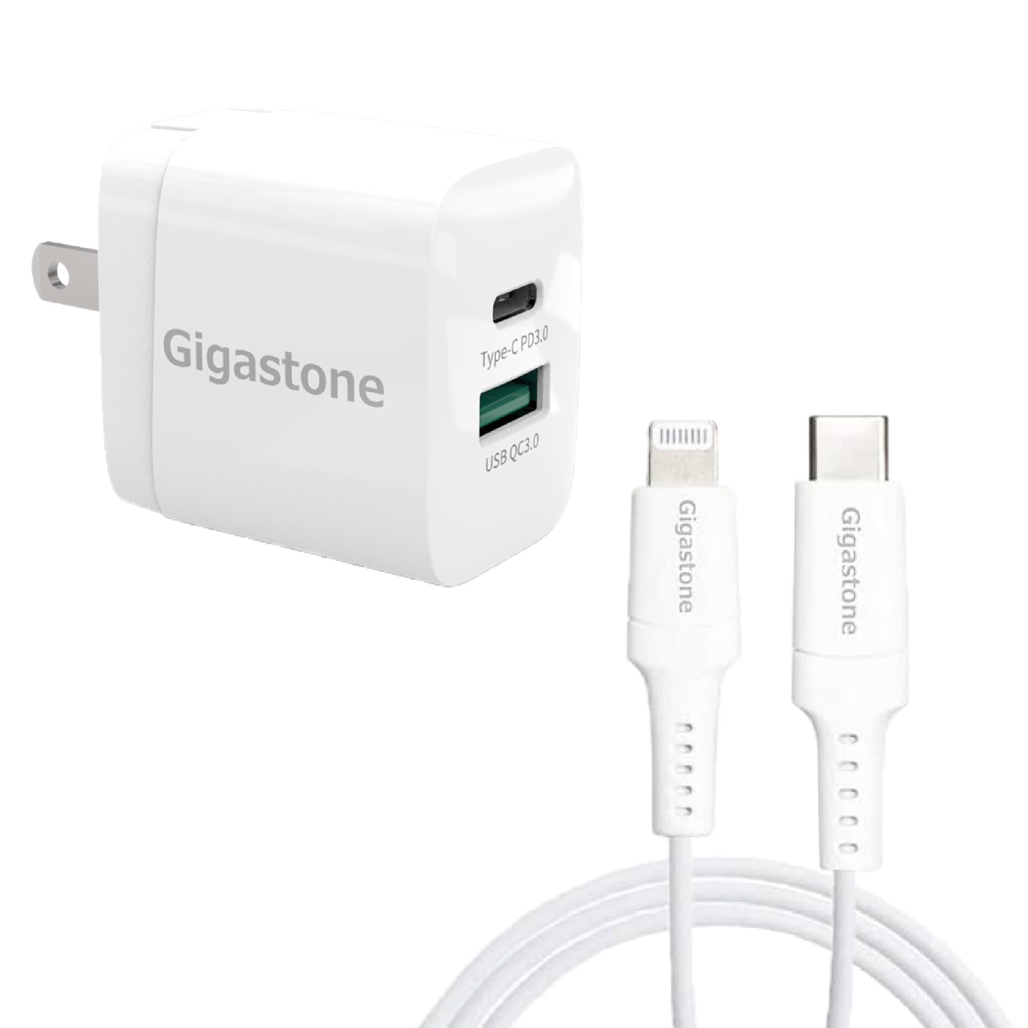 Gigastone 20W Power Adapter Fast Charge 2 Output Connectors (USB, USB-C ...
