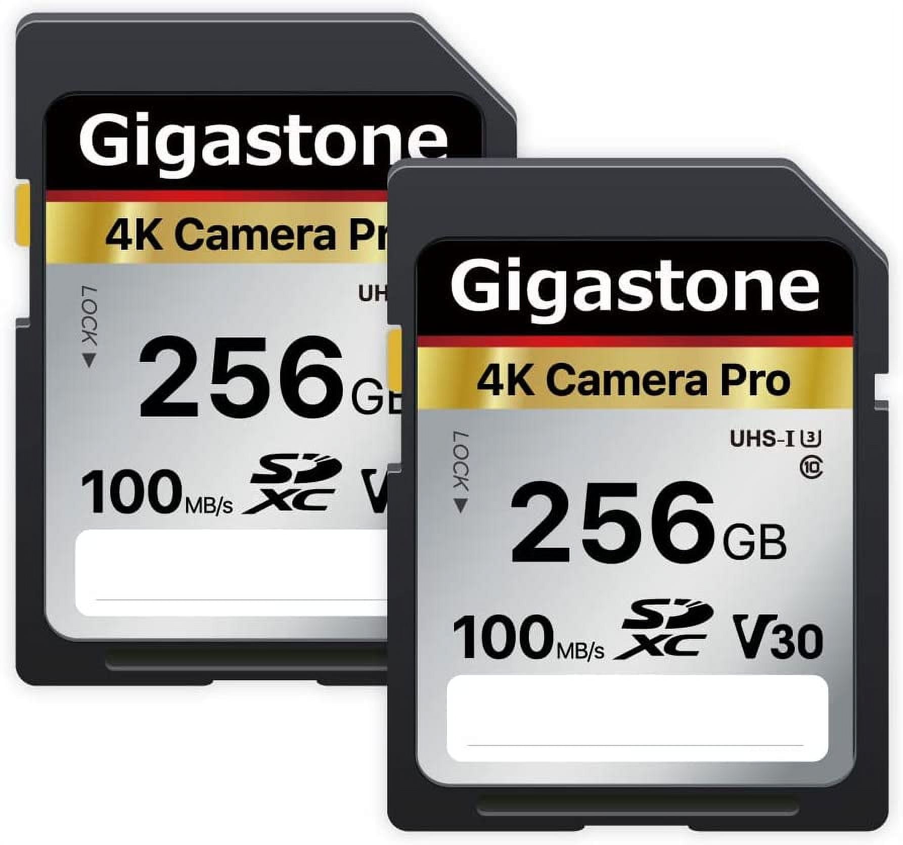 Gigastone 256GB 2-Pack SD Card V30 SDXC Memory Card High Speed 4K Ultra ...