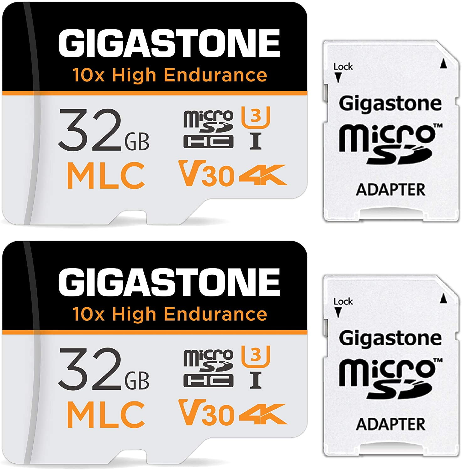 Gigastone 32GB MLC Micro SD Memory Card, 10x High Endurance 4K Video ...