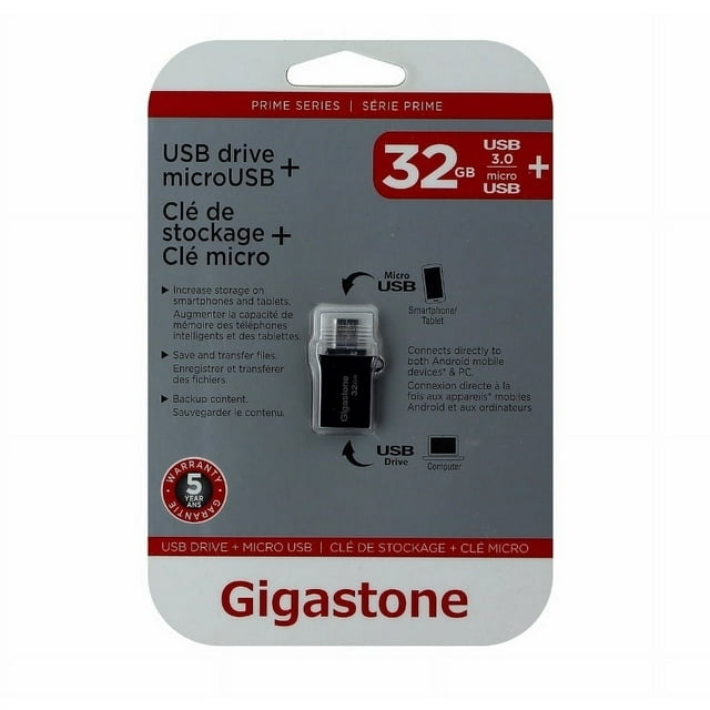 Gigastone OTG USB Drive Metal OTG 32GB USB 3.0 Flash Drive (GS-U332OTG ...