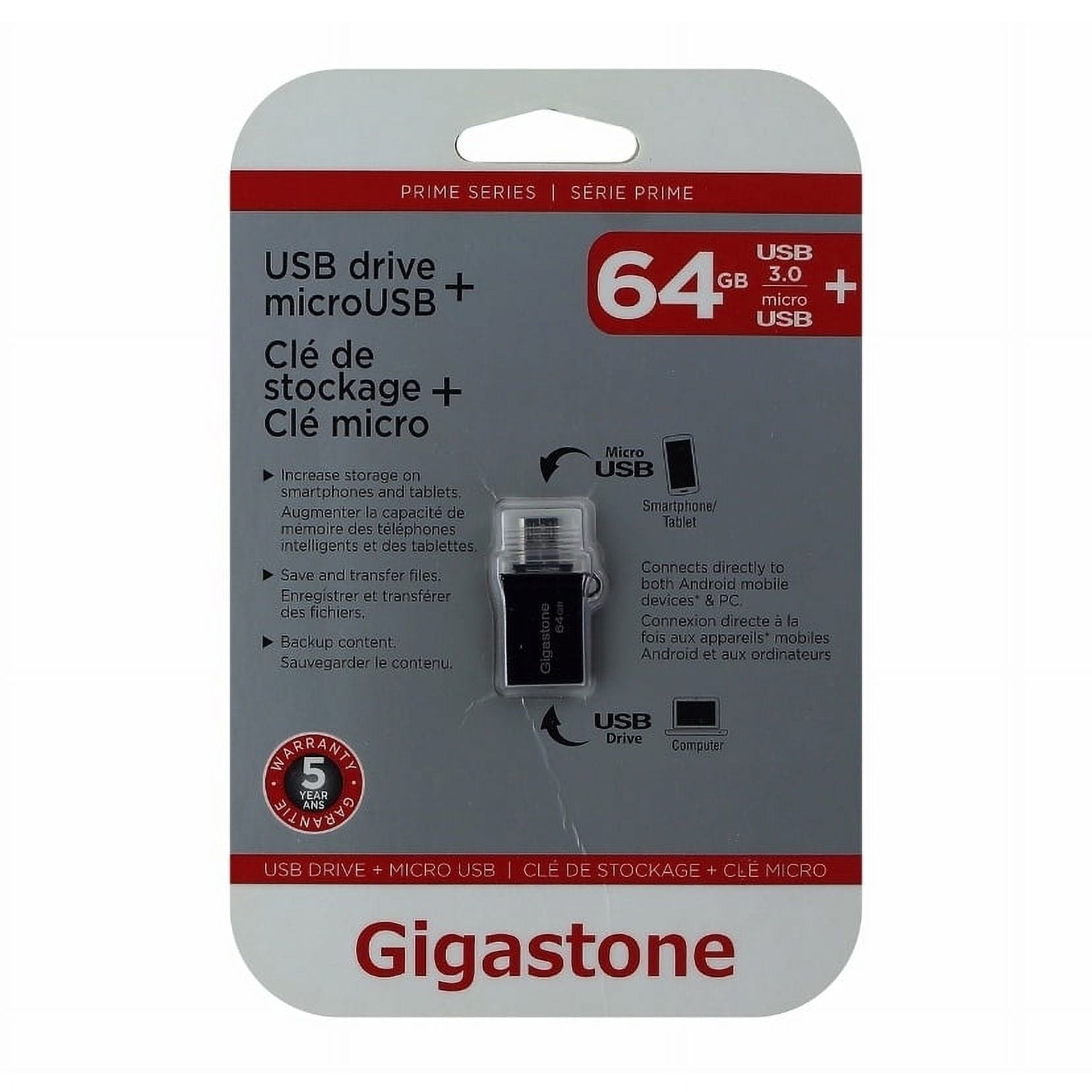 Gigastone OTG USB Drive Metal OTG 64GB USB 3.0 Flash Drive (GS-U364OTG ...