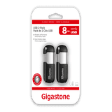 Gigastone V10 8GB 2-Pack USB2.0 Flash Drive, Capless Retractable Design ...
