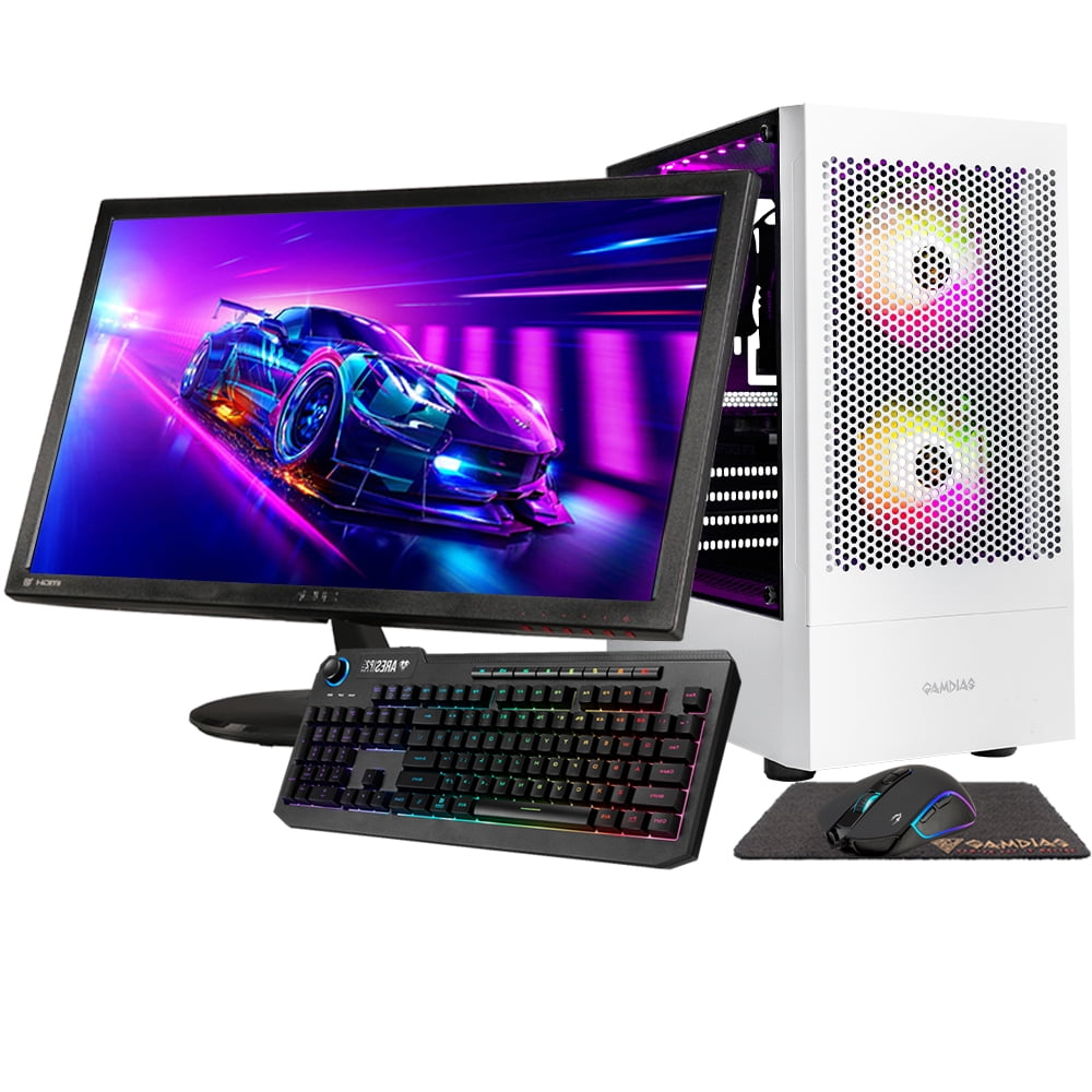 Gigatech Gaming Apollo 5 White Gaming PC Desktop Bundle - Ryzen 5 5500 ...