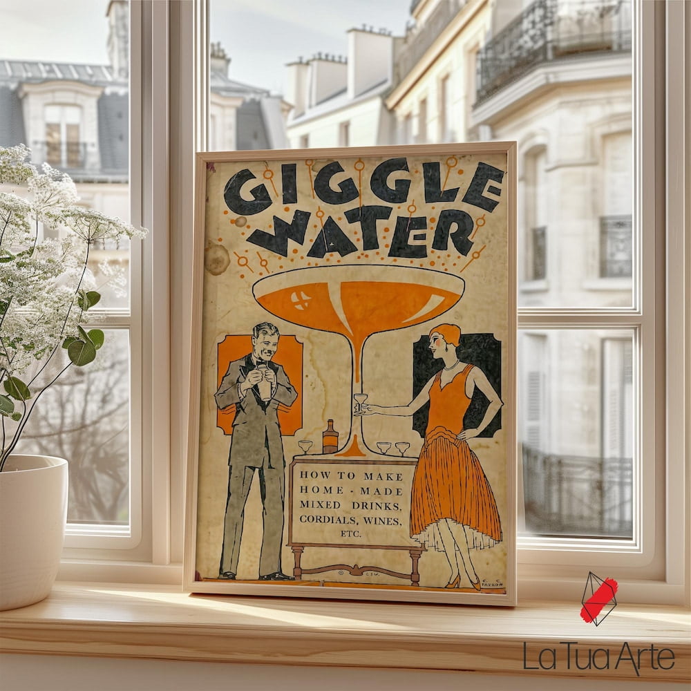 Giggle Water Vintage Poster: Retro Art Deco Bar Print UNFRAMED PAPER ...