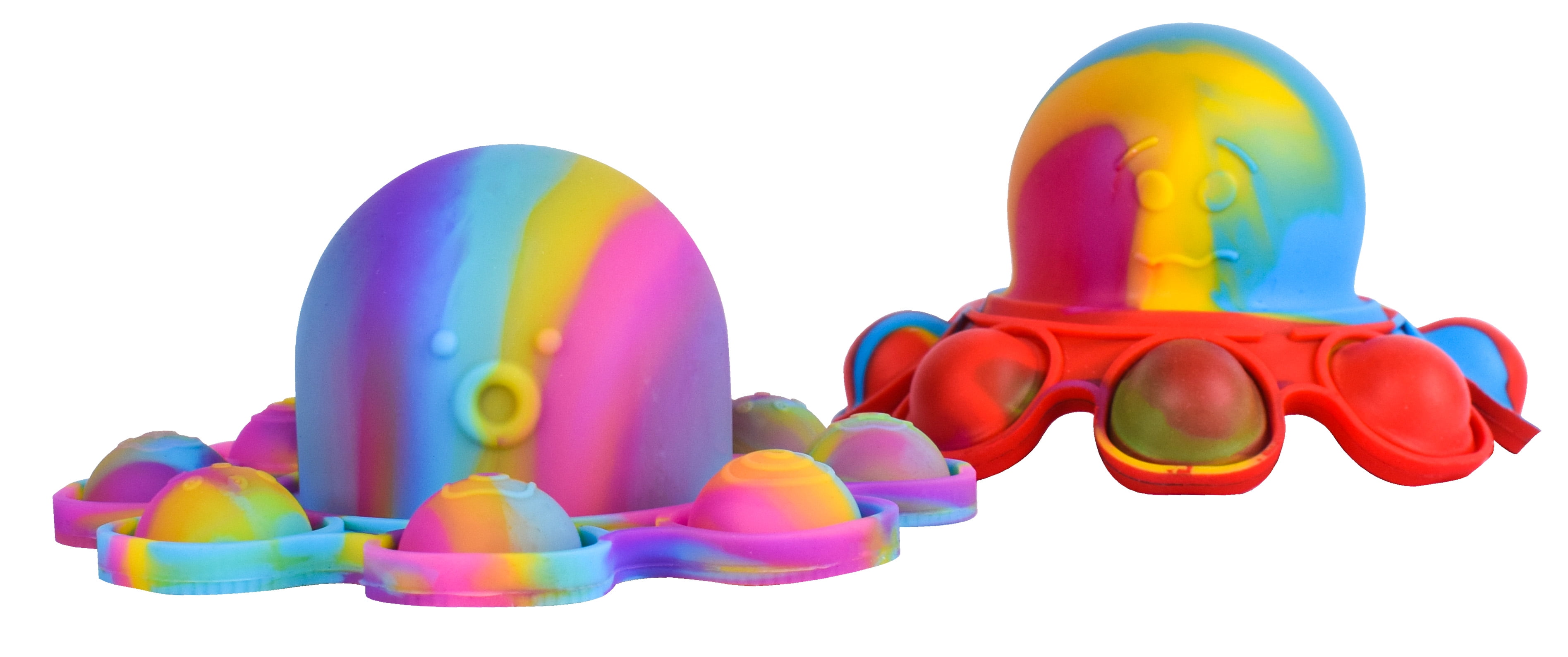 Giggle Zone Octopus Popper Keychain Sensory Toy Reversible Multi-color ...