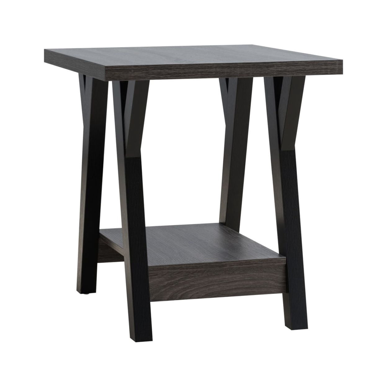 Gigi 22 Inch Modern End Table, Spacious Top, Open Bottom Shelf, Gray ...