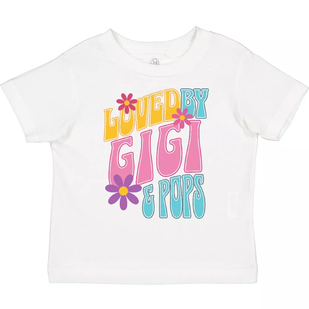 Gigi And Pops Love Me Granddaughter Toddler T-Shirt Grandchildren Cute Baby Clothing, Gift for ...