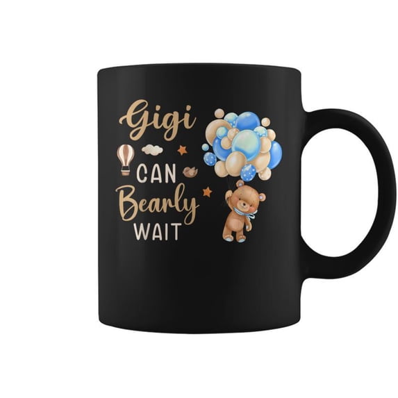 Gigi Can Bearly Wait Bear Gender Neutral Boy Baby Shower Coffee Mugs ...