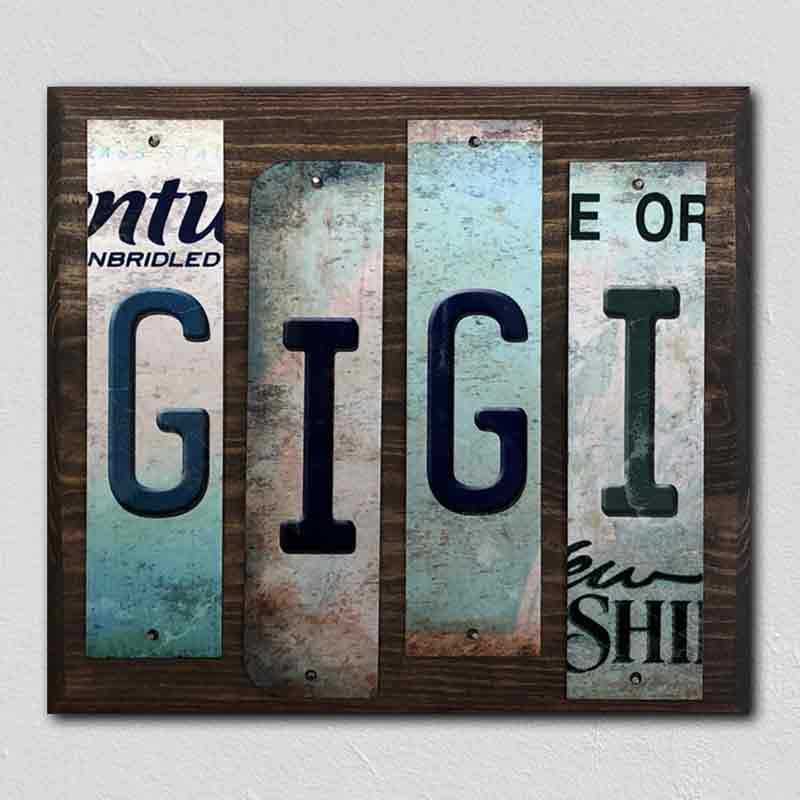 Gigi License Plate Tag Strips Novelty Wood Signs WS-208 8" x ".." Strip ...