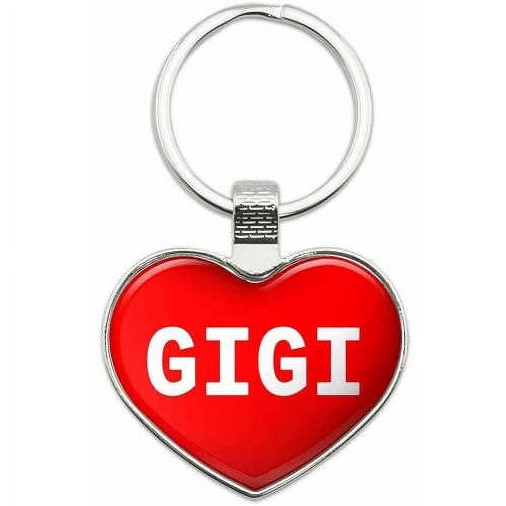 Gigi - Names Female Metal Heart Keychain Key Chain Ring, Multiple ...