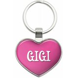 Gigi - Names Female Metal Heart Keychain Key Chain Ring, Multiple ...