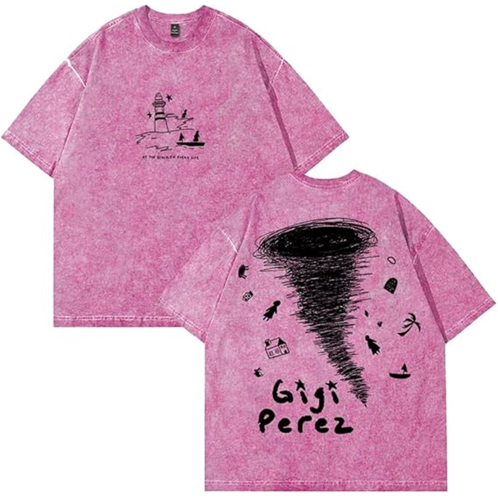 Gigi Perez Merch T-Shirt Vintage Washed Denim T-shirt Neutral Summer ...
