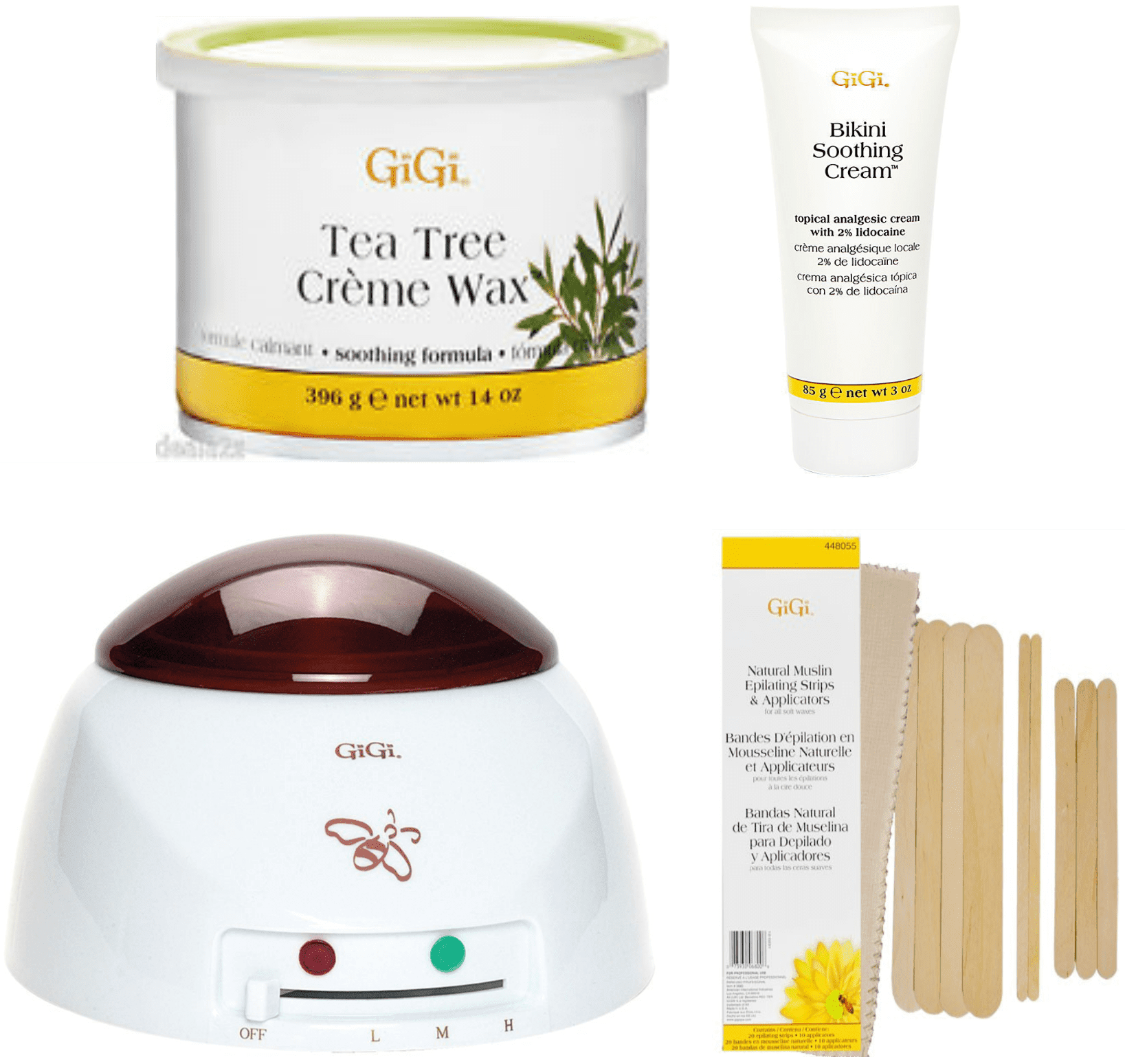 Gigi Professional Hair Removal Combo Kit, Includes Wax Warmer with 14 ...