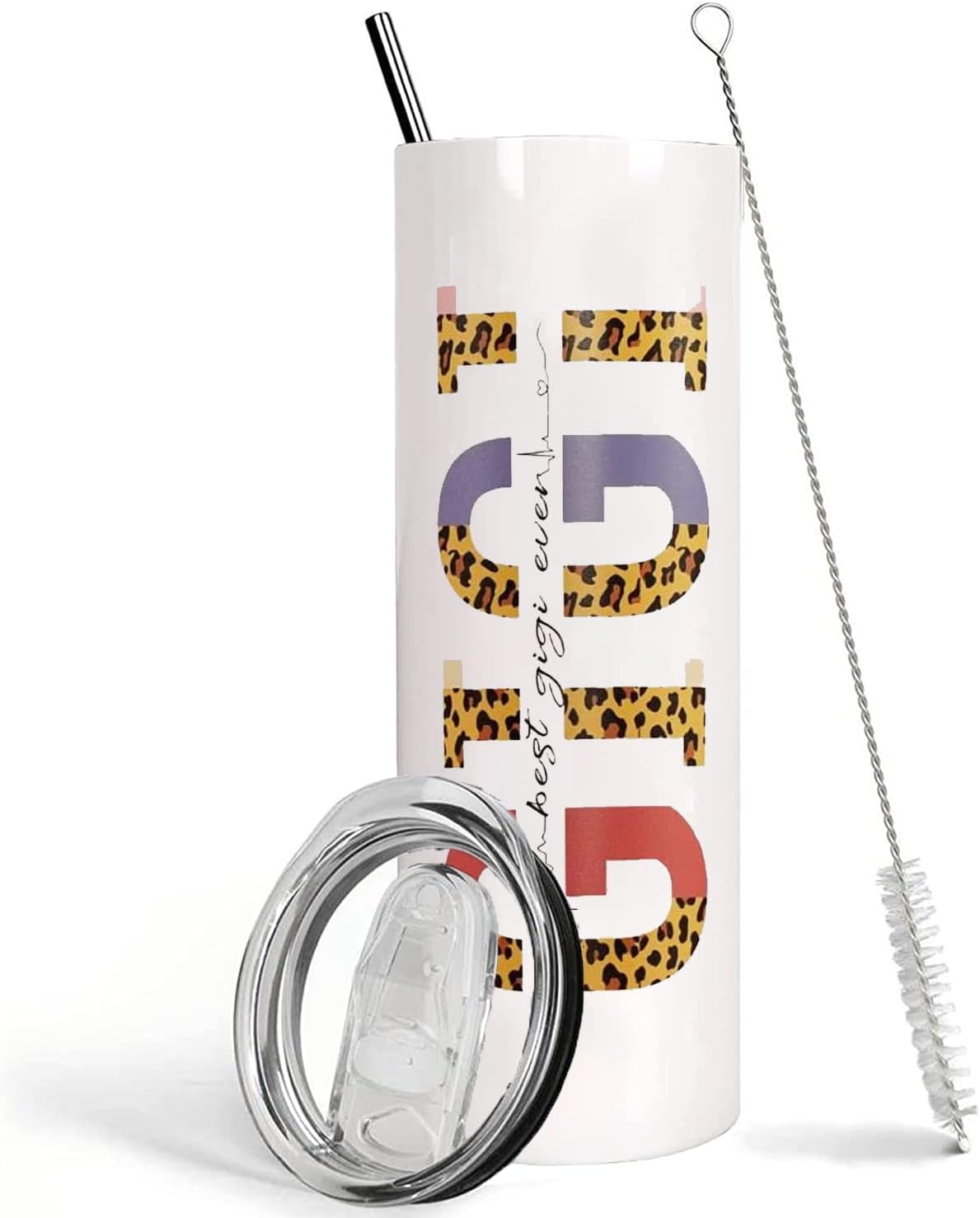 Gigi Tumbler With Lid and Straw, 20 oz Stainless Steel Insulated Coffee ...