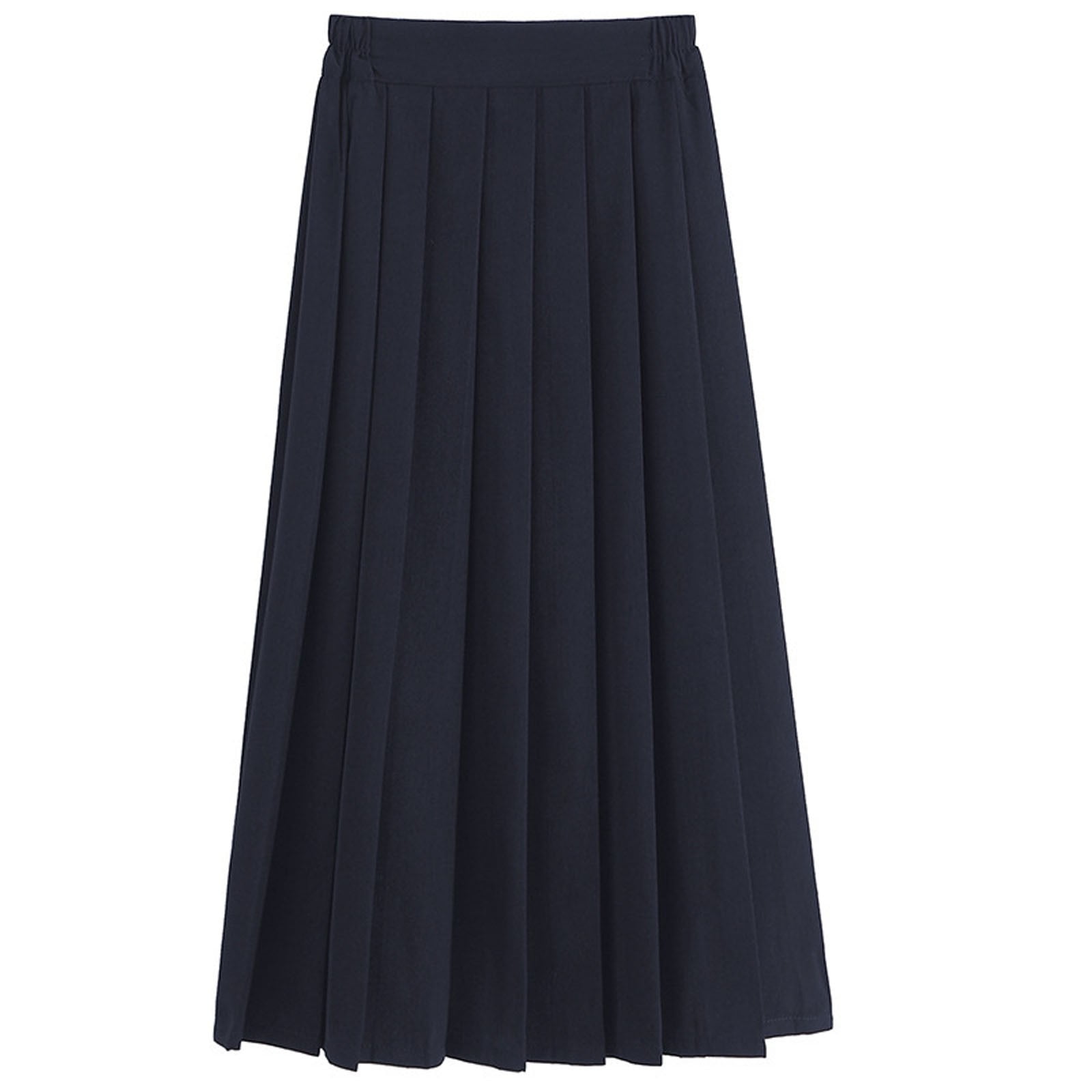 GigrtiJin 11-18 Years Teenager Pleated Skirt Solid Color Preppy Elastic ...