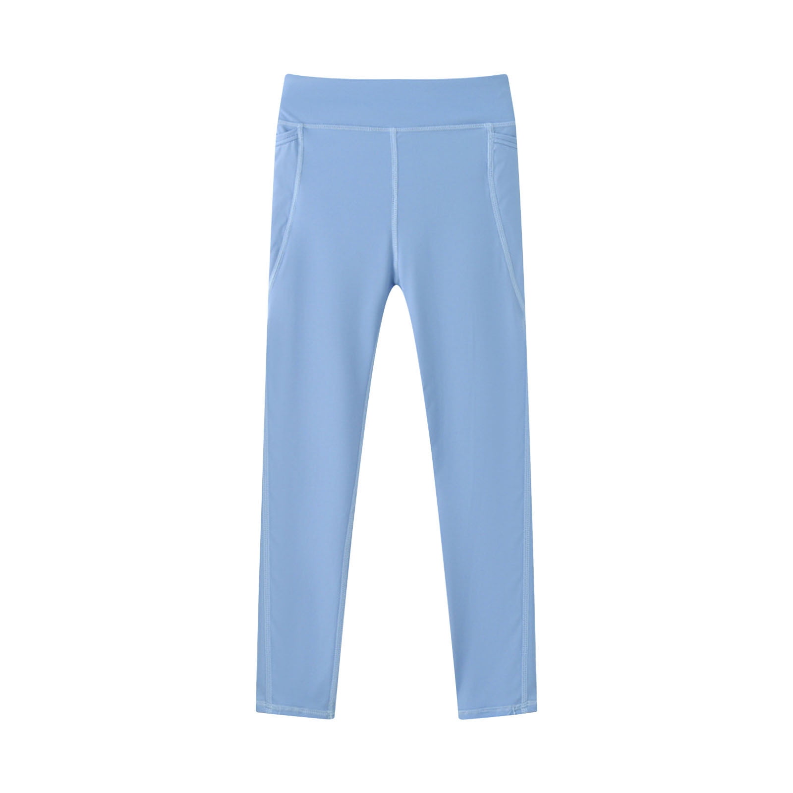 GigrtiJin 4-13 Years Girl's Casual Leggings Solid Color High Waisted ...