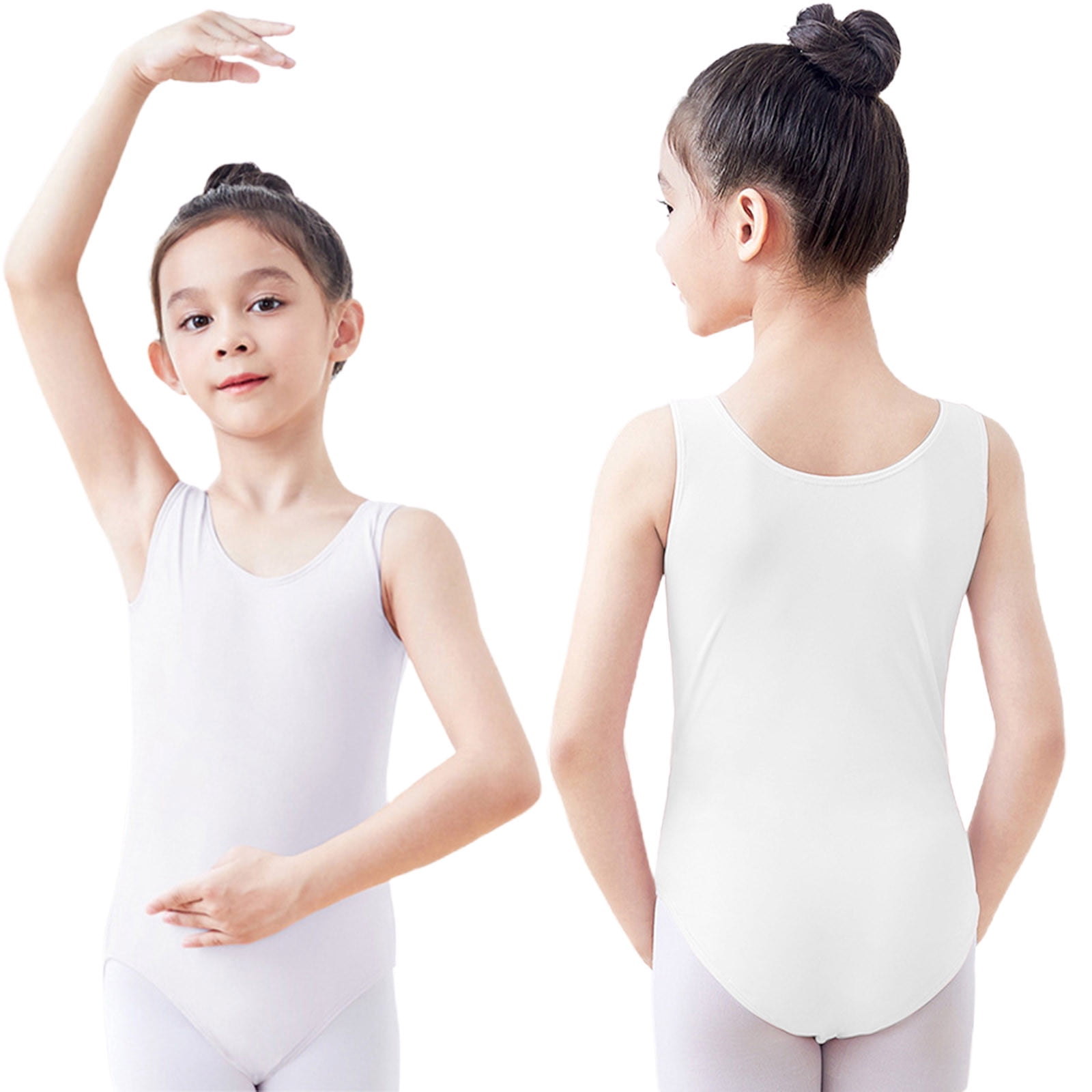 GigrtiJin Dance Shirt for Girls Solid Color Crew Neck Sleeveless Tank ...