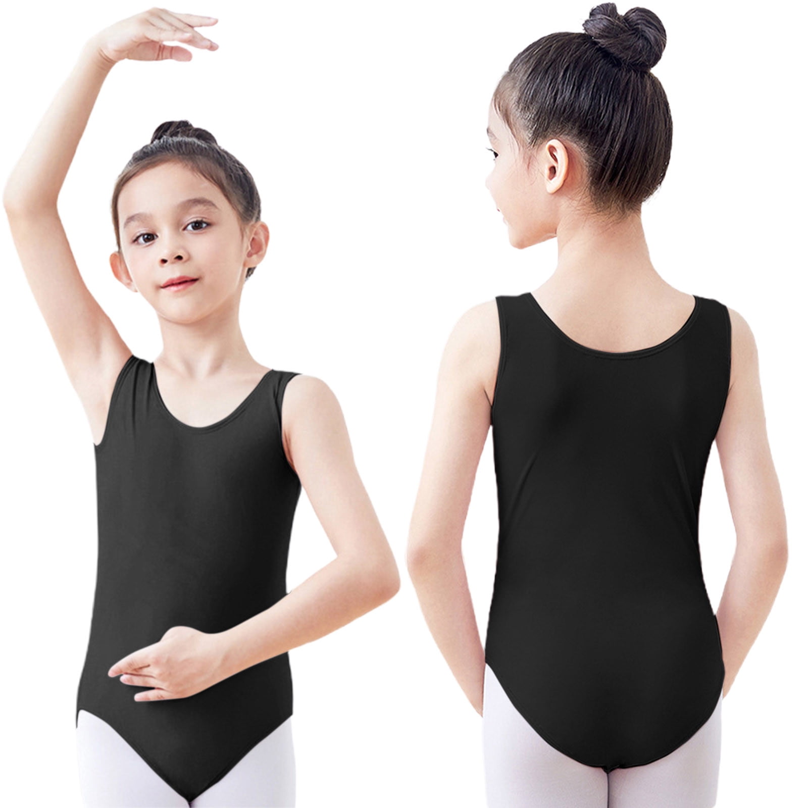 GigrtiJin Dance Shirt for Girls Solid Color Crew Neck Sleeveless Tank ...