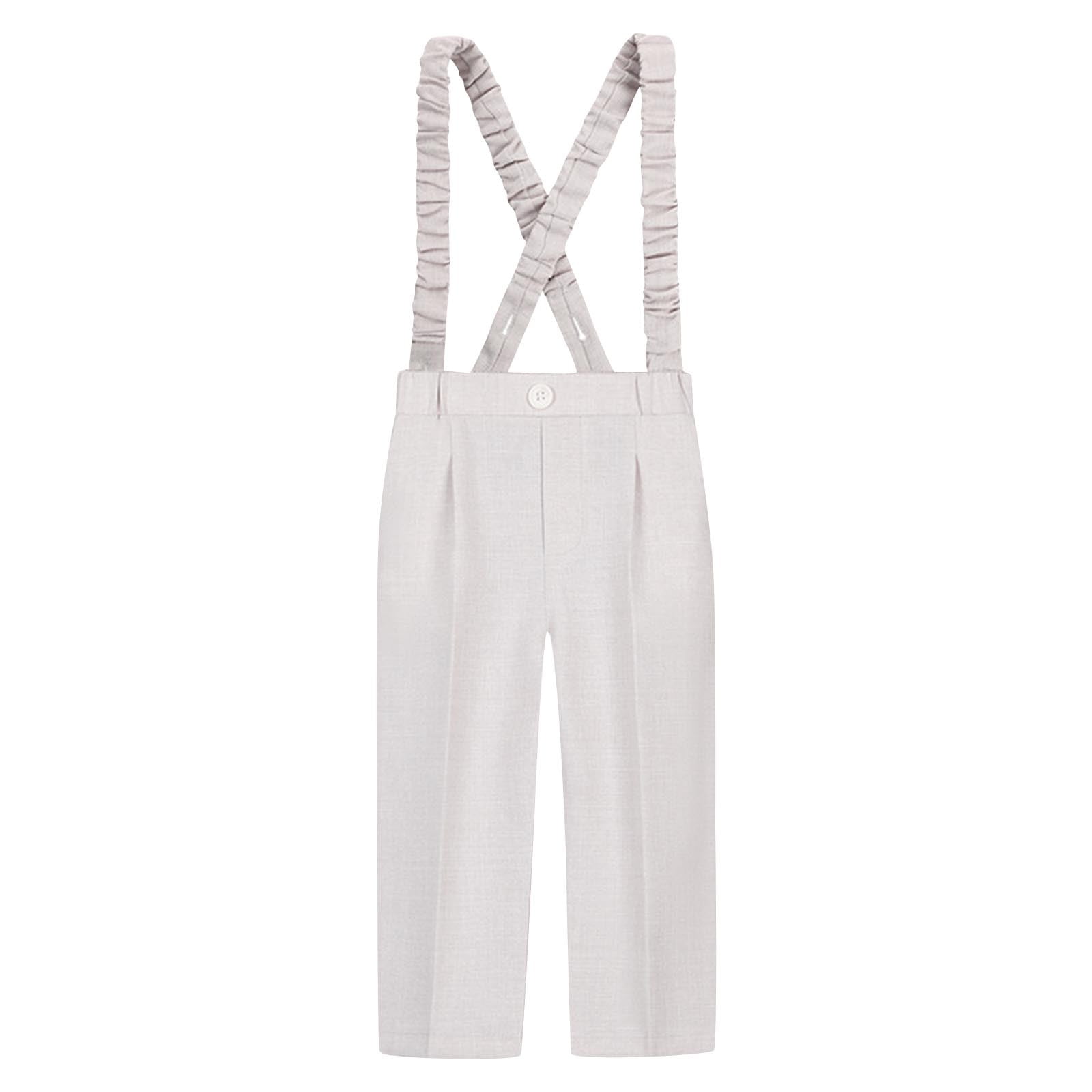GigrtiJin Newborn Infant Boy's Suit Pants Solid Color Button Straight ...