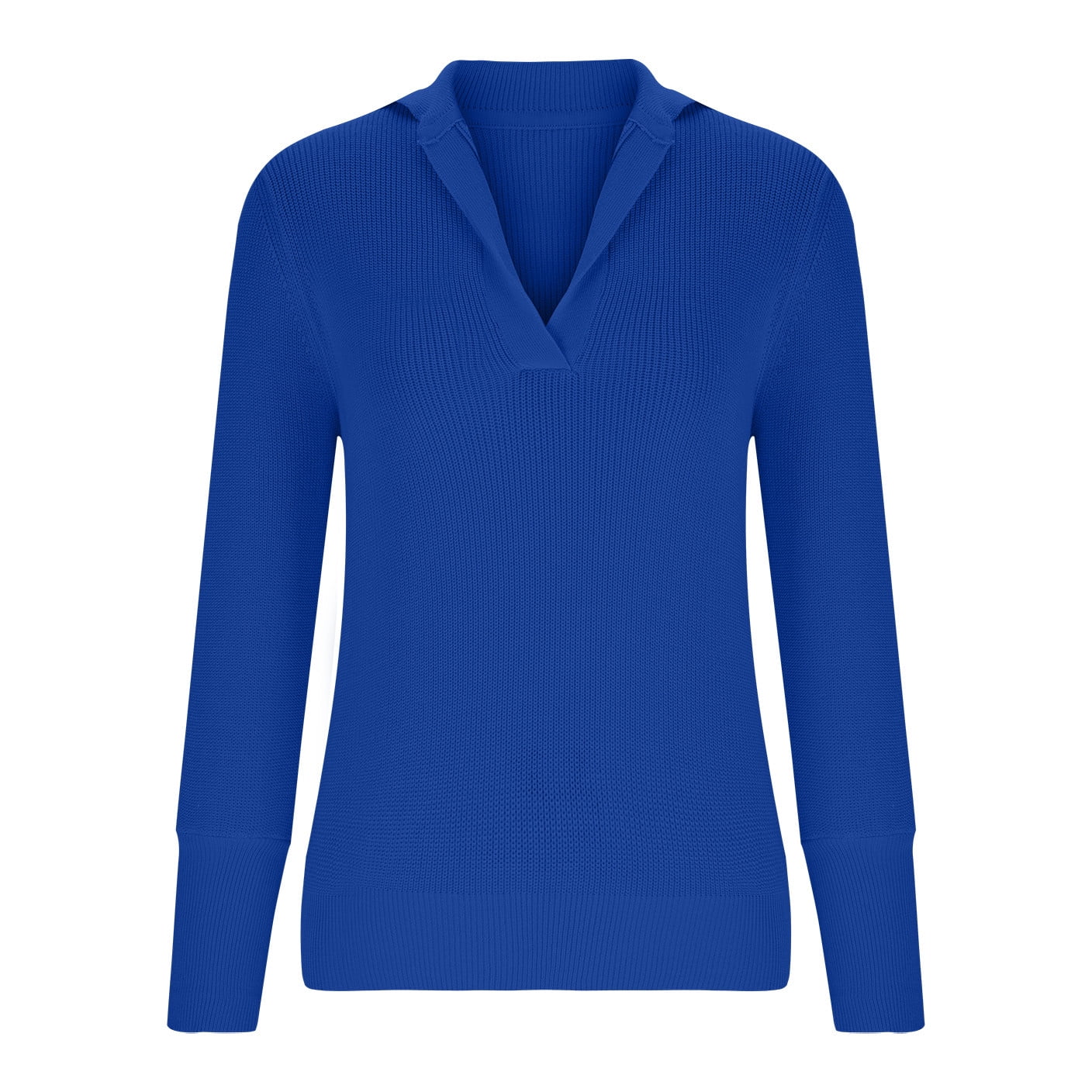 GigrtiJin Women's Fall Plus Size Sweaters Lapel V-Neck Long Sleeve ...