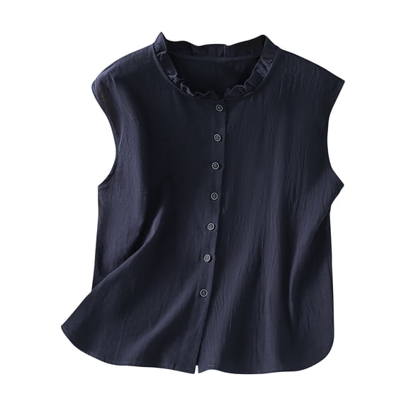GigrtiJin Womens Tank Tops Trendy Sleeveless Button Down Shirts Baggy ...