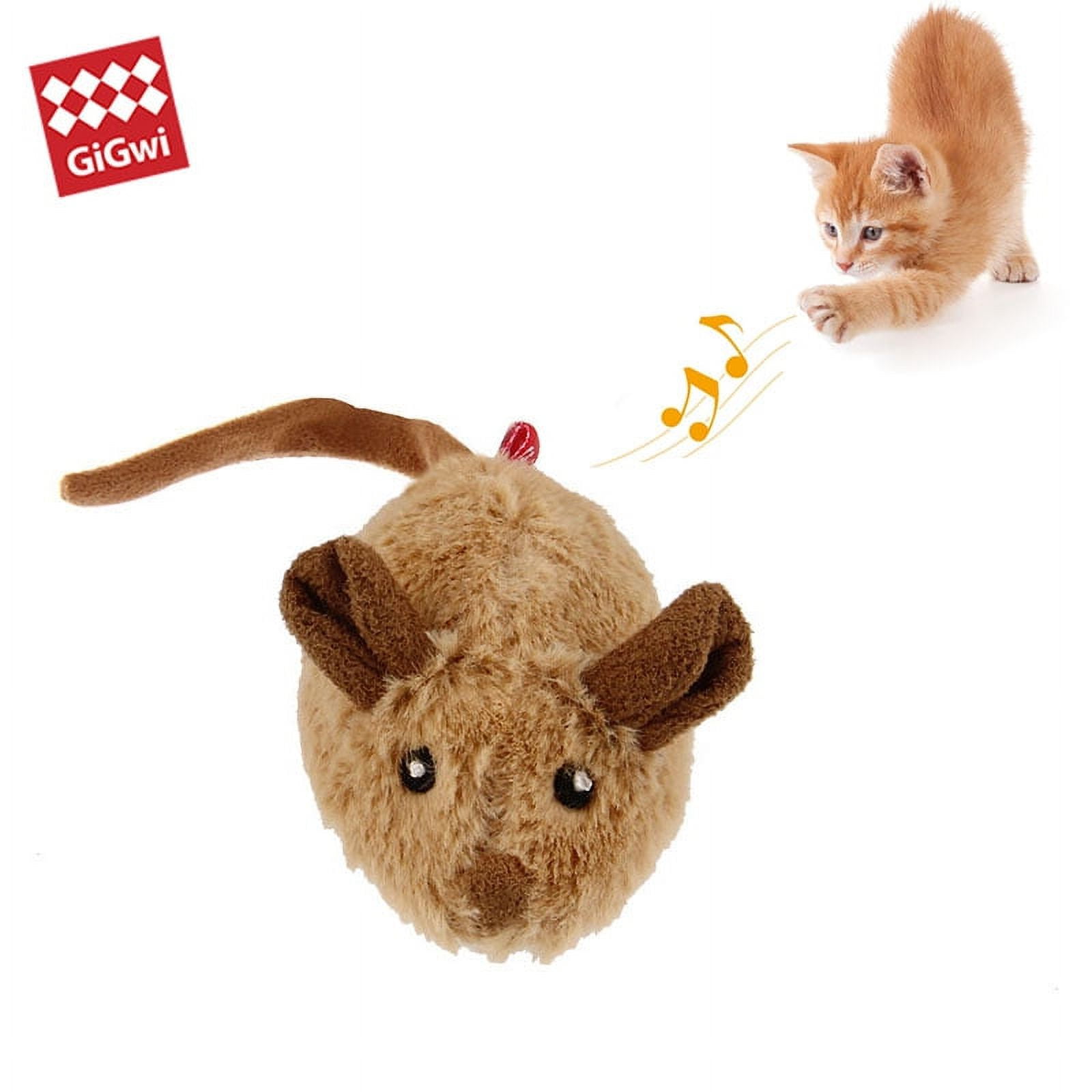 Gigwi Interactive Cat Toy Mouse, Moving Automatic Cat Toys Mice Electronic with Furry Tail ...