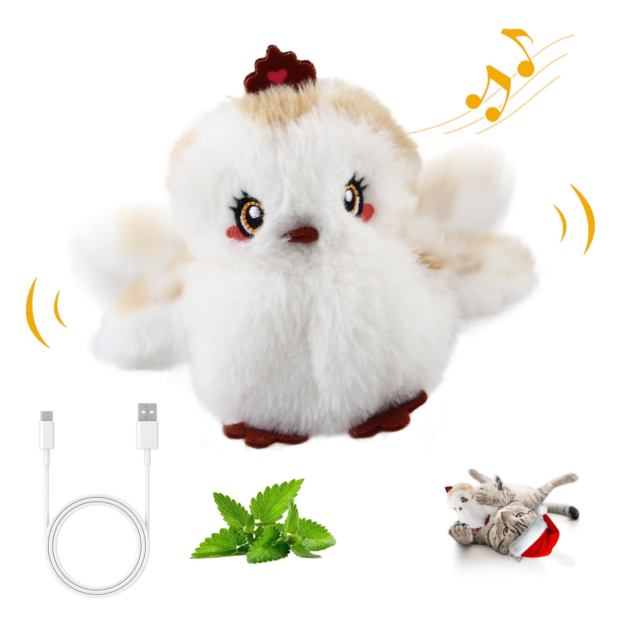 Gigwi Interactive Flapping Cat Toys Catnip, Electronic Flappy Toys ...