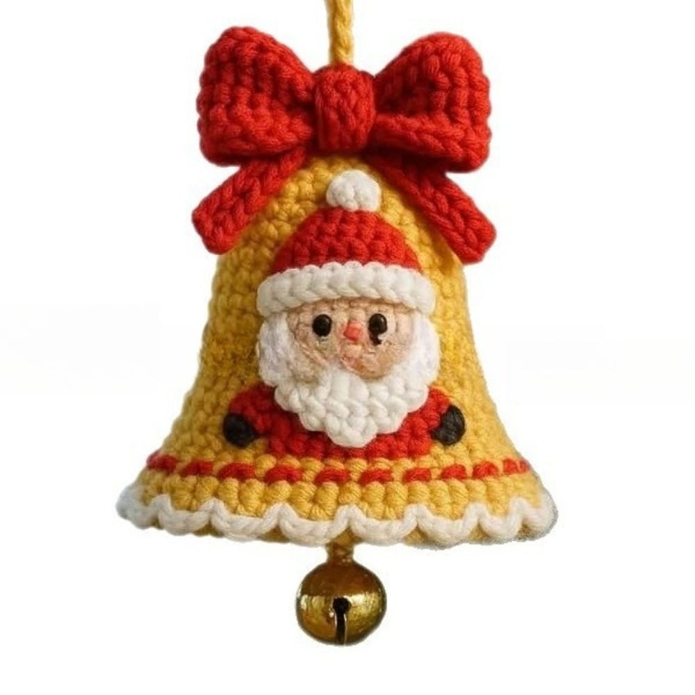 Giisxs 2025 New Crochet Christmas Bell Ornament, Handmade Santa Bell ...