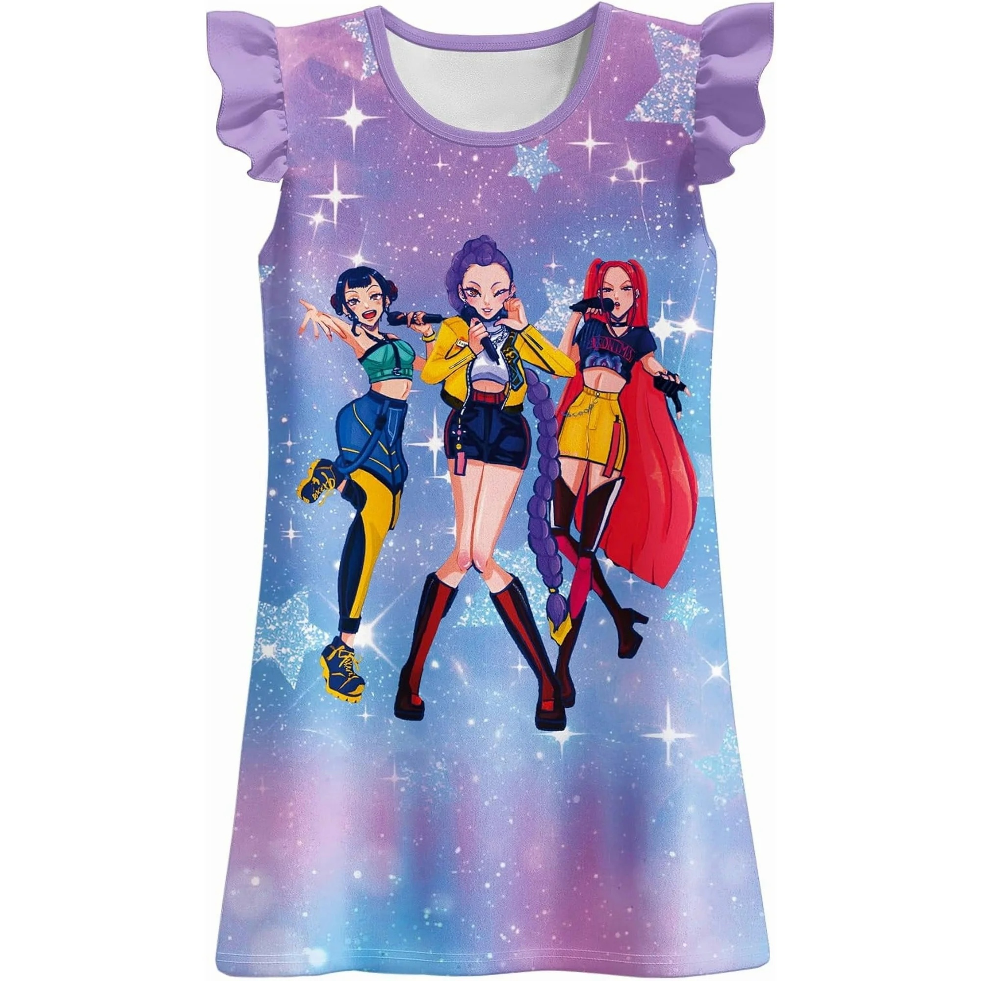 Giisxs Kpop Demon Hunters Pajamas Dress One Piece Girls Princess Anime ...