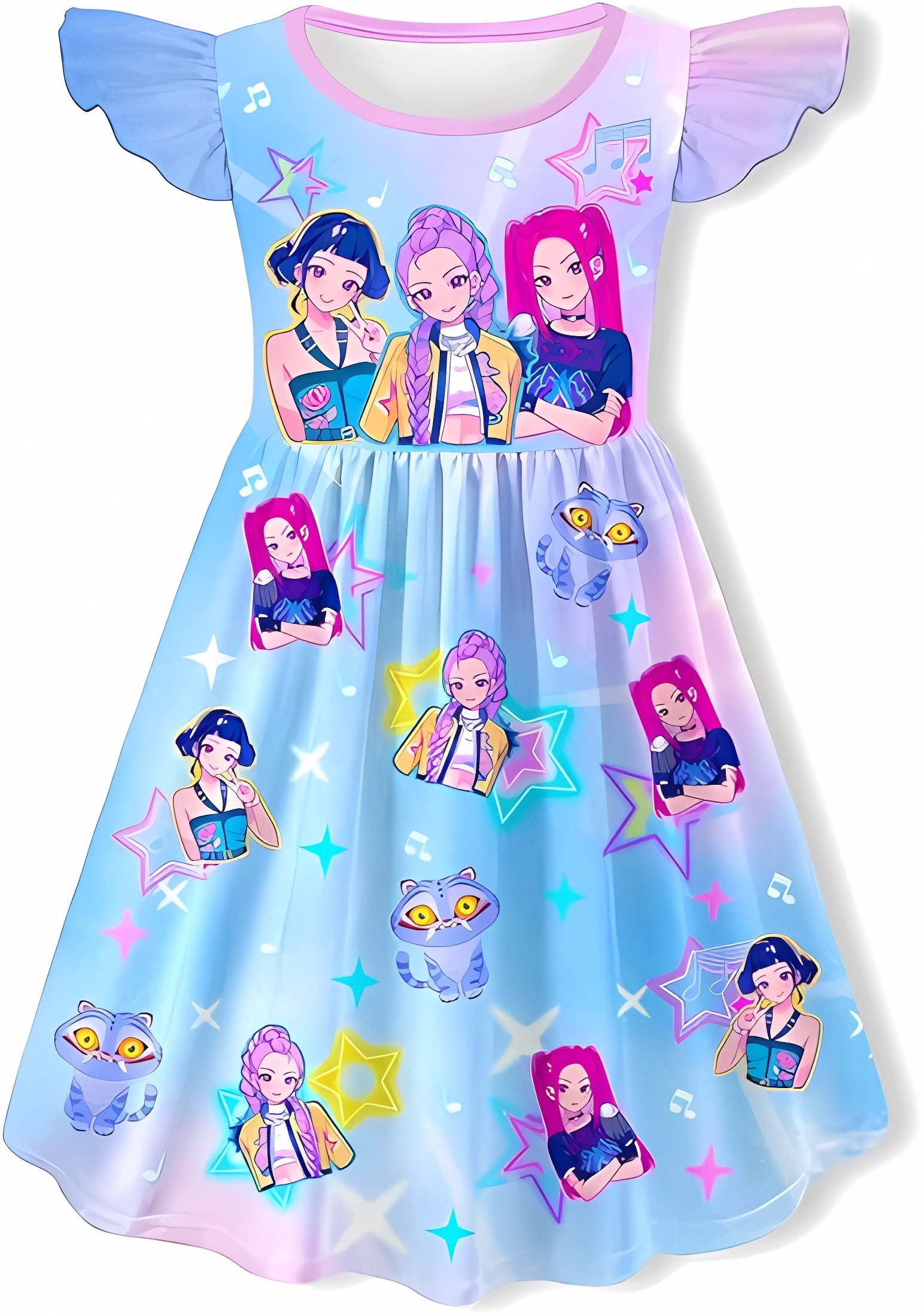 Giisxs Kpop Demon Hunters Pajamas Dress One Piece Girls Princess Anime ...