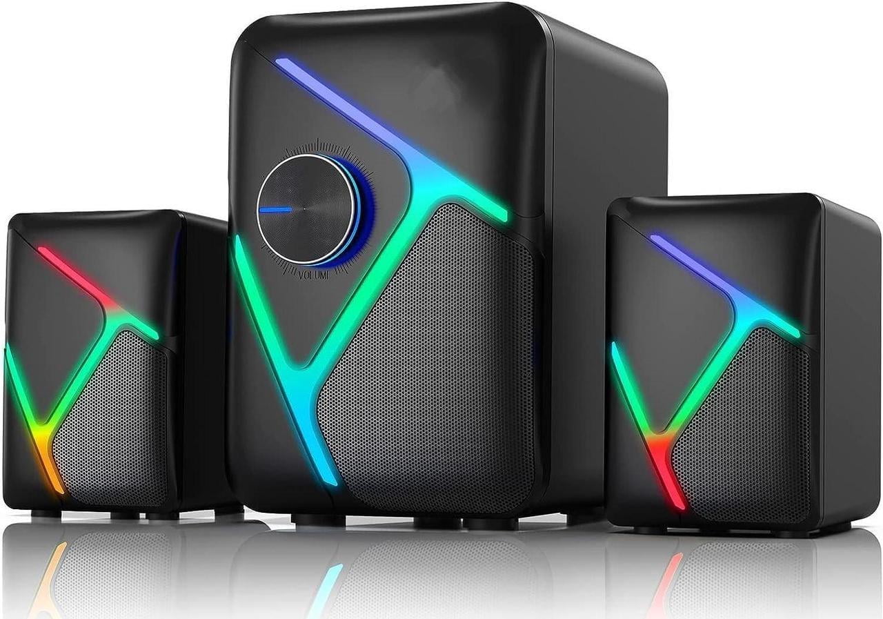 Giizhmy 2.1 Computer Speakers with Subwoofer, USB, Dynamic RGB, 11W ...